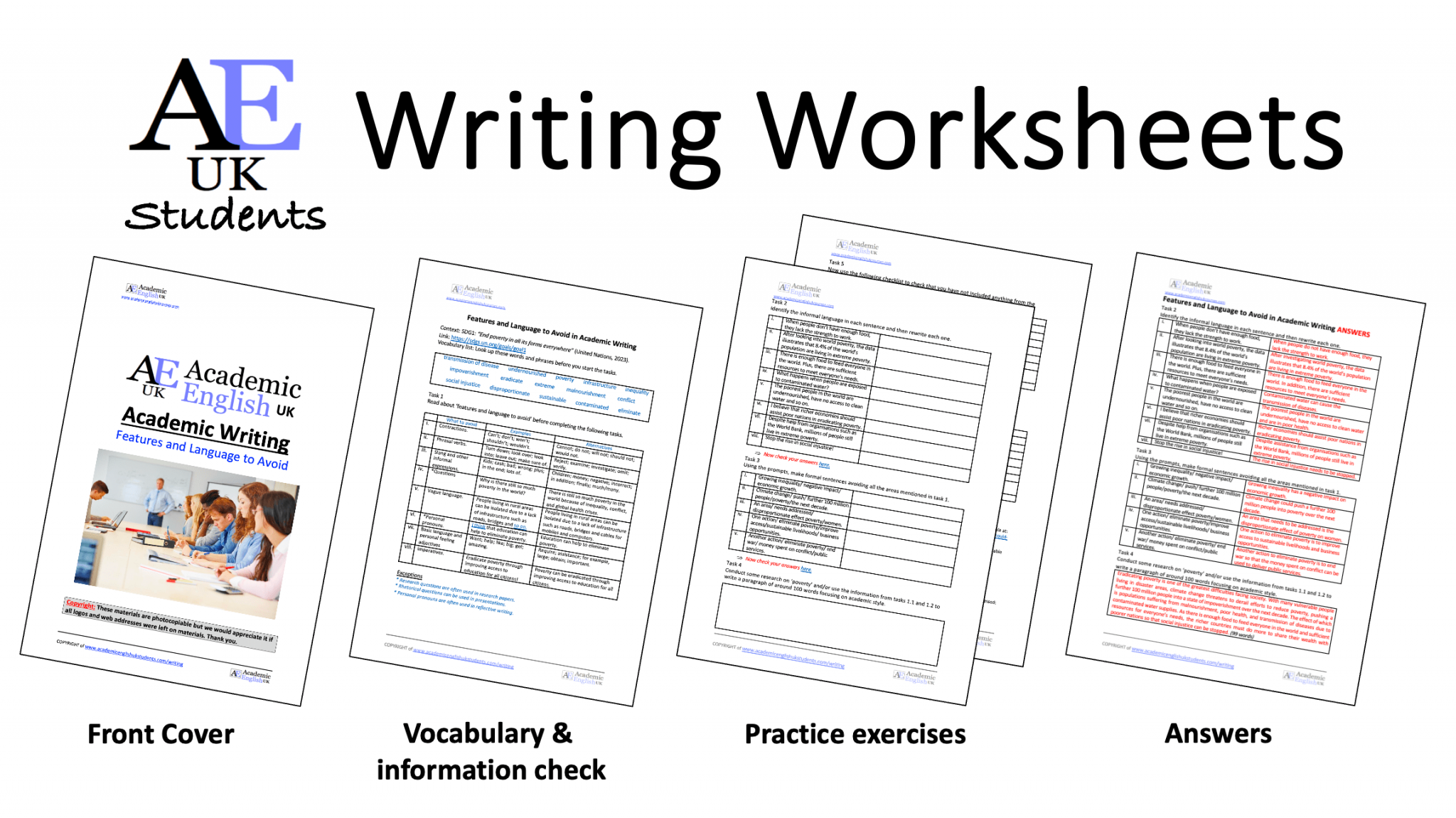 Academic Writing Worksheets
