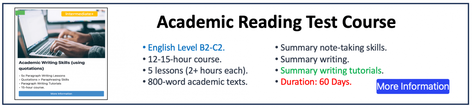 Reading Lessons for Academic English Students