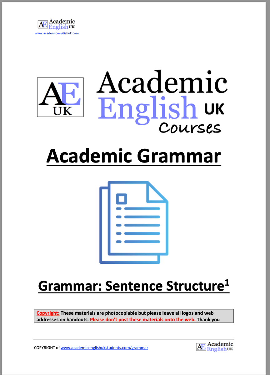 Academic Grammar (with writing tutorials)